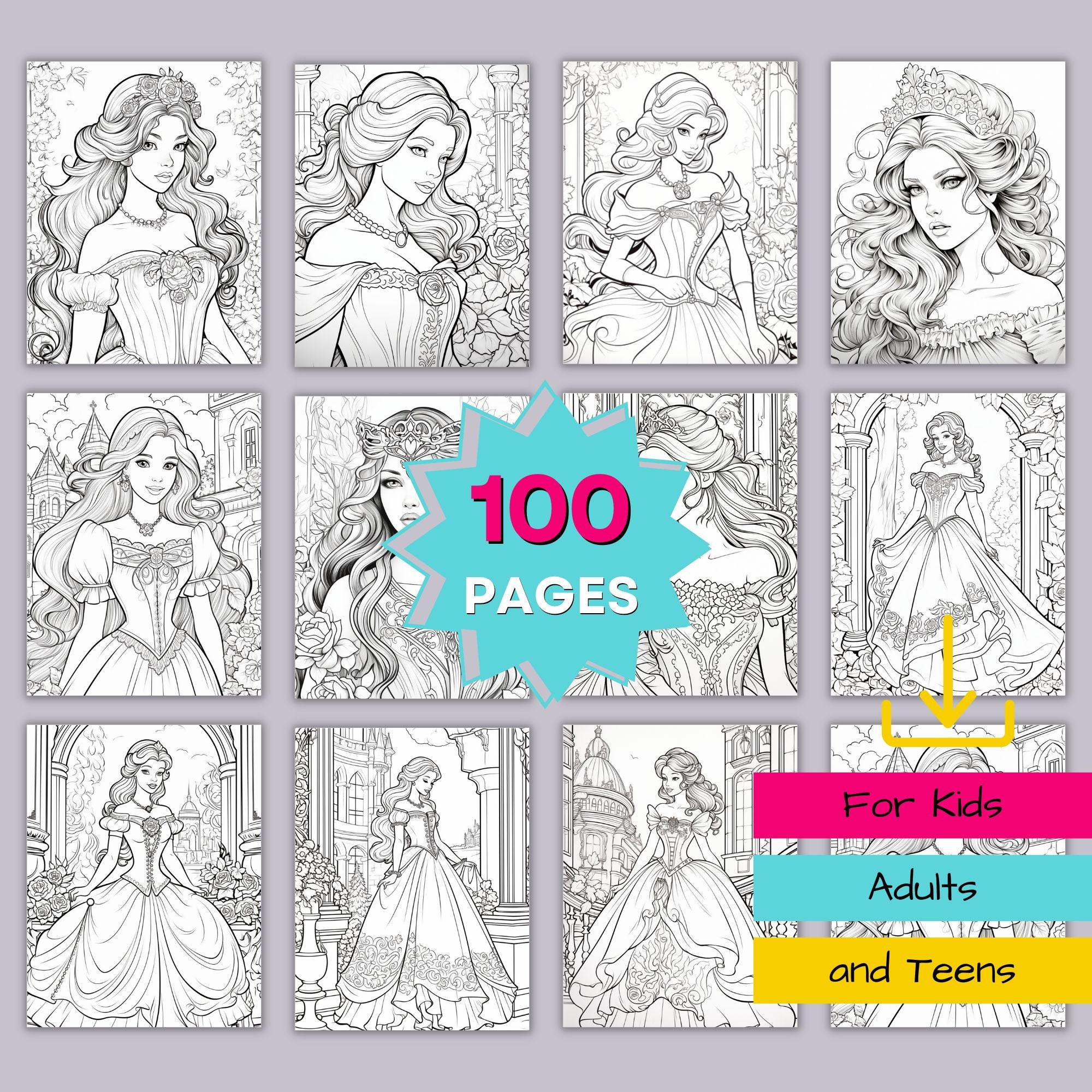 Printable Fairytale Princess Castle Coloring Pages Coloring Book ...
