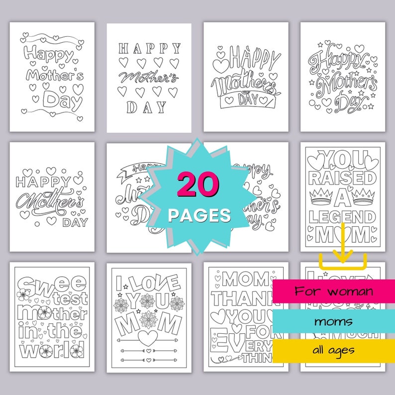 Mother's Day Coloring Pages Mother's Day Coloring Book for Kids Mother ...