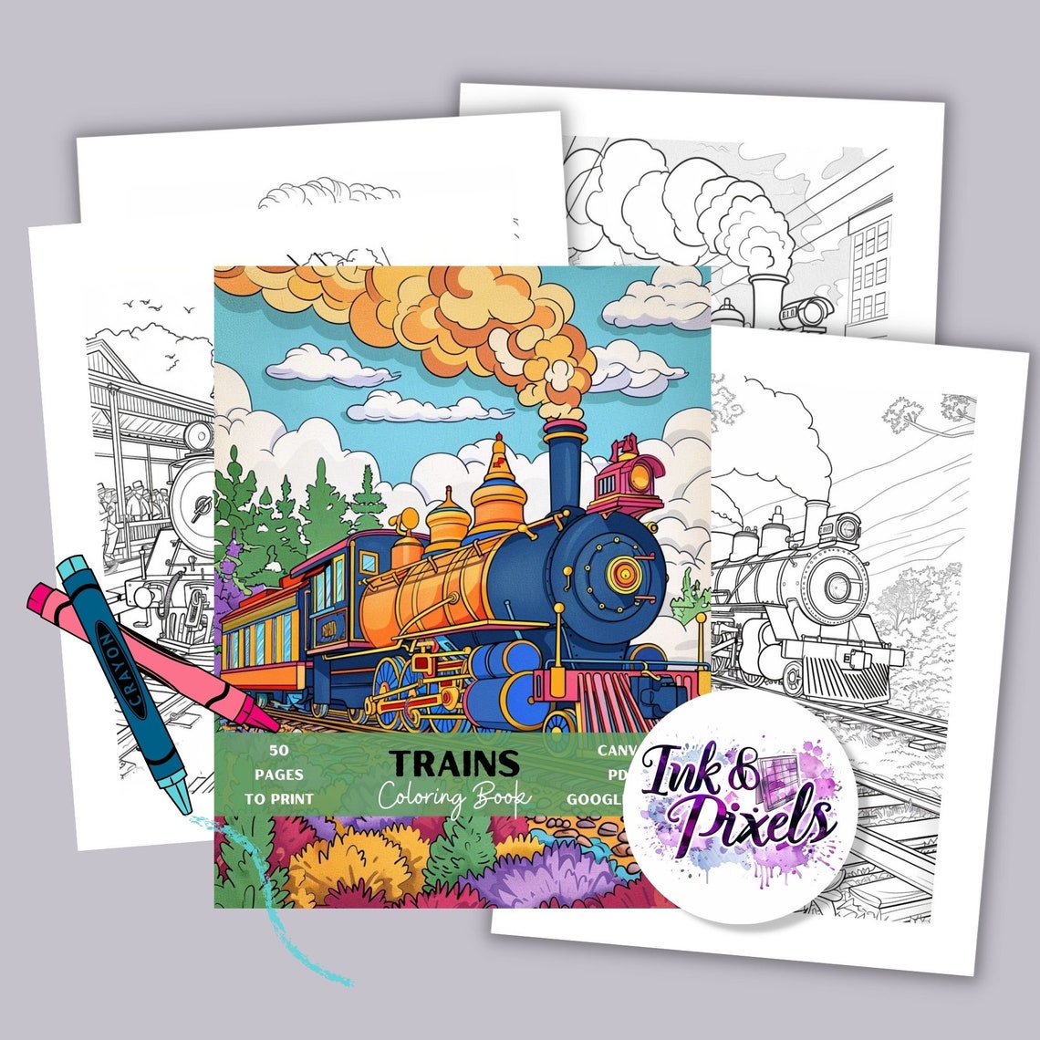 Train Coloring Sheet Train Coloring Page Train Party for Boy Train ...