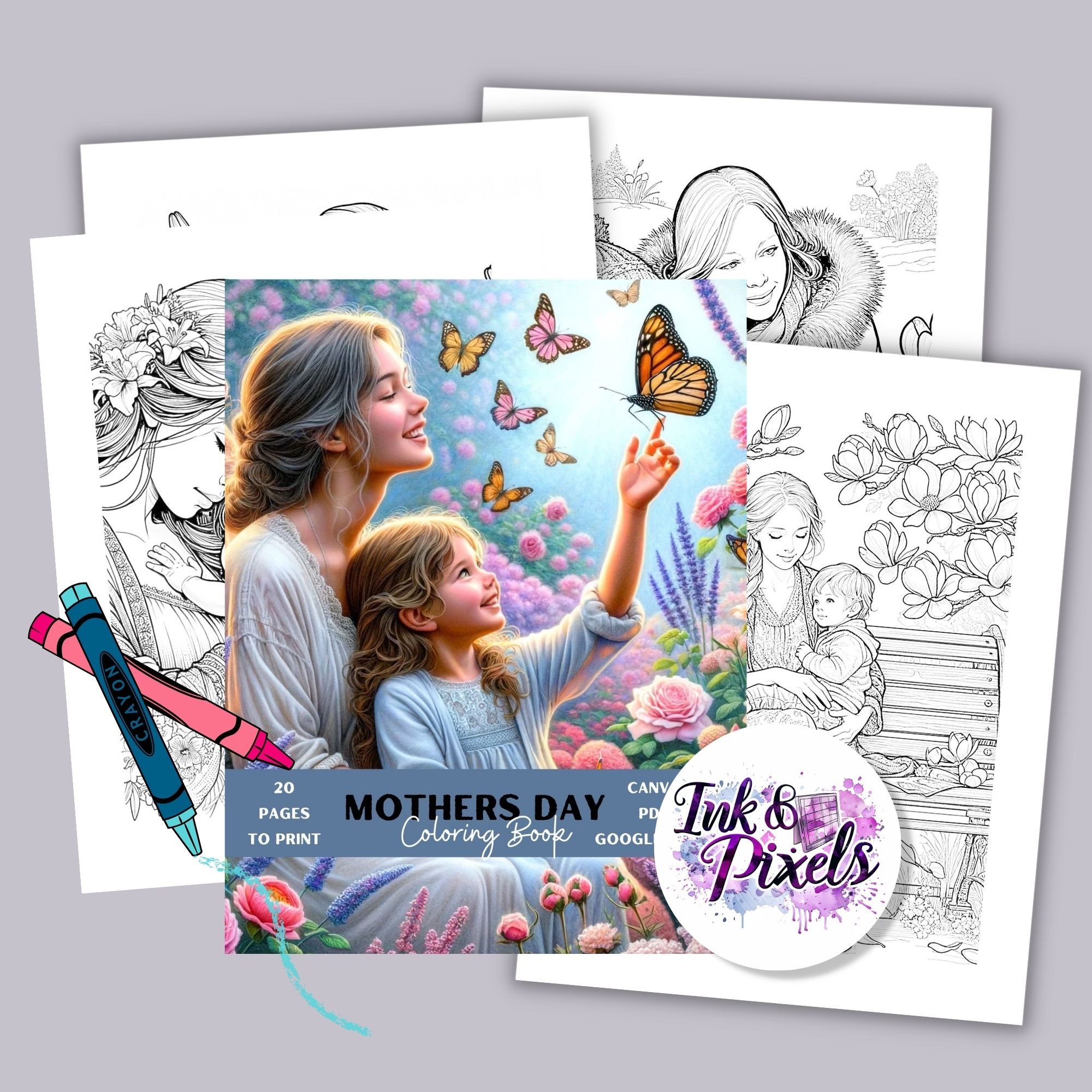 Mother's Day Coloring Pages Mother's Day Coloring Book for Kids Mother ...