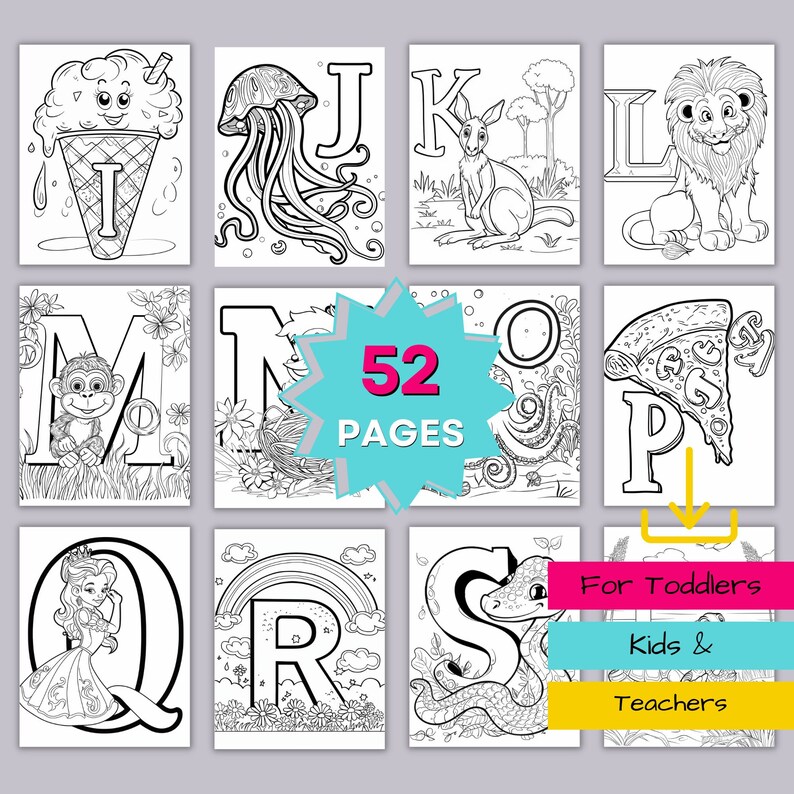 Abc Coloring Pages Baby's First Letter Book Abc Coloring Book Baby ...