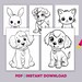 Cute Pets Coloring Pages Cute Pets Coloring Book Animal Coloring Page ...
