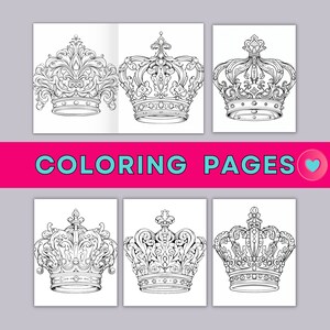 Crown Coloring Coloring Page Printable Pdf File Instant Download ...
