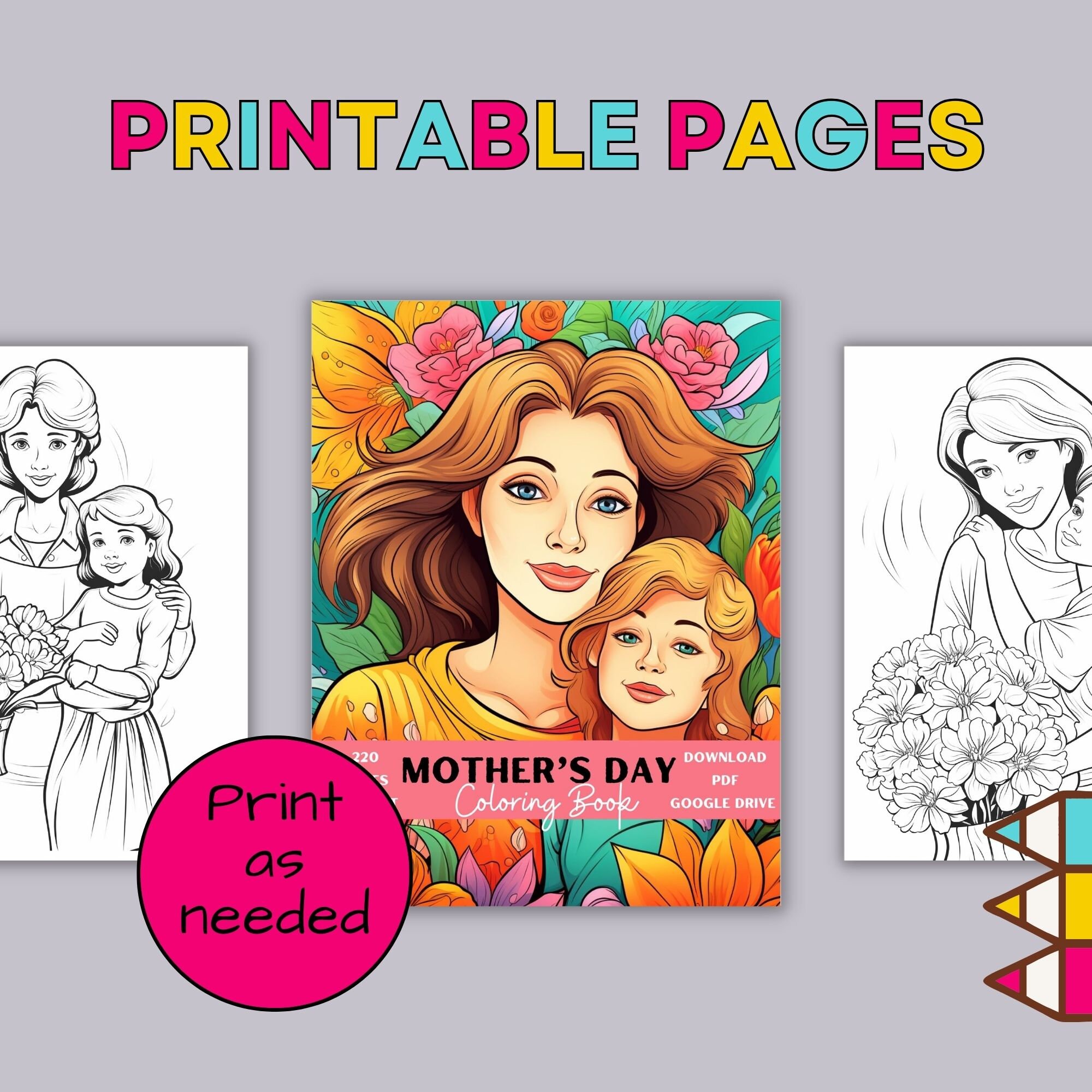 Mother's Day Coloring Pages Mother's Day Coloring Book for Kids Mother ...