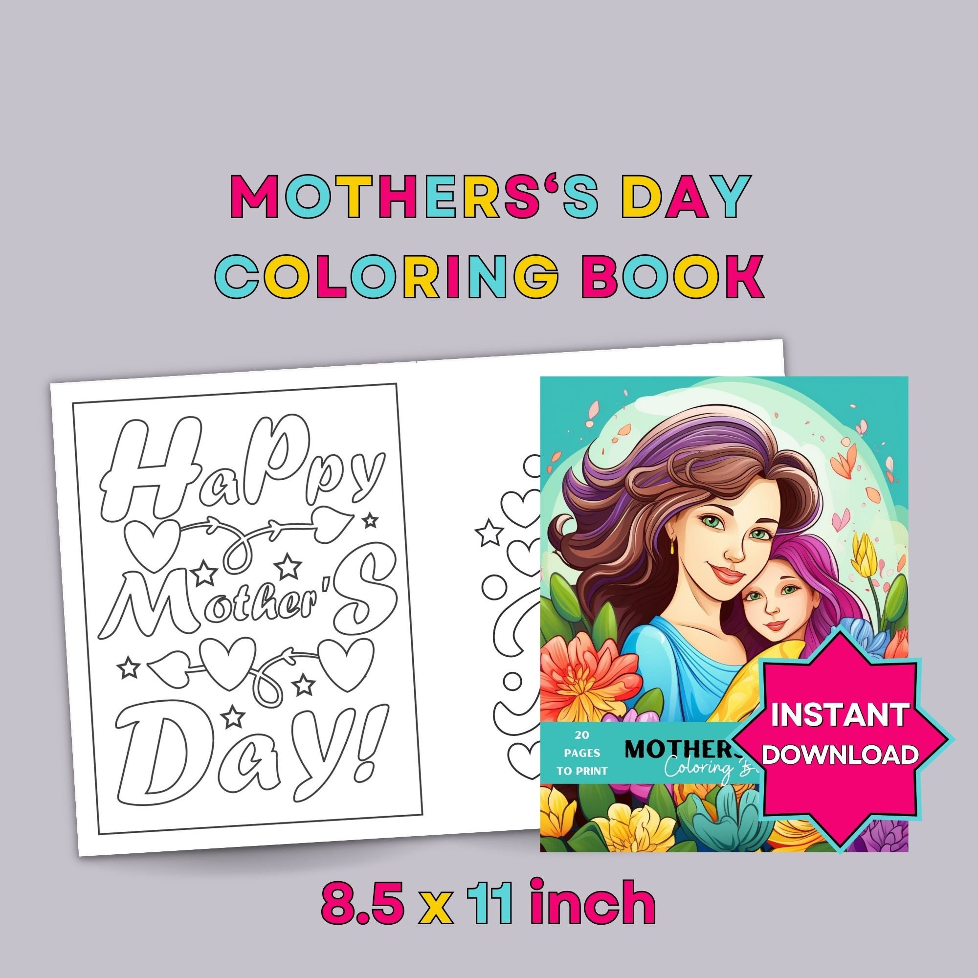 Mother's Day Coloring Pages Mother's Day Coloring Book for Kids Mother ...