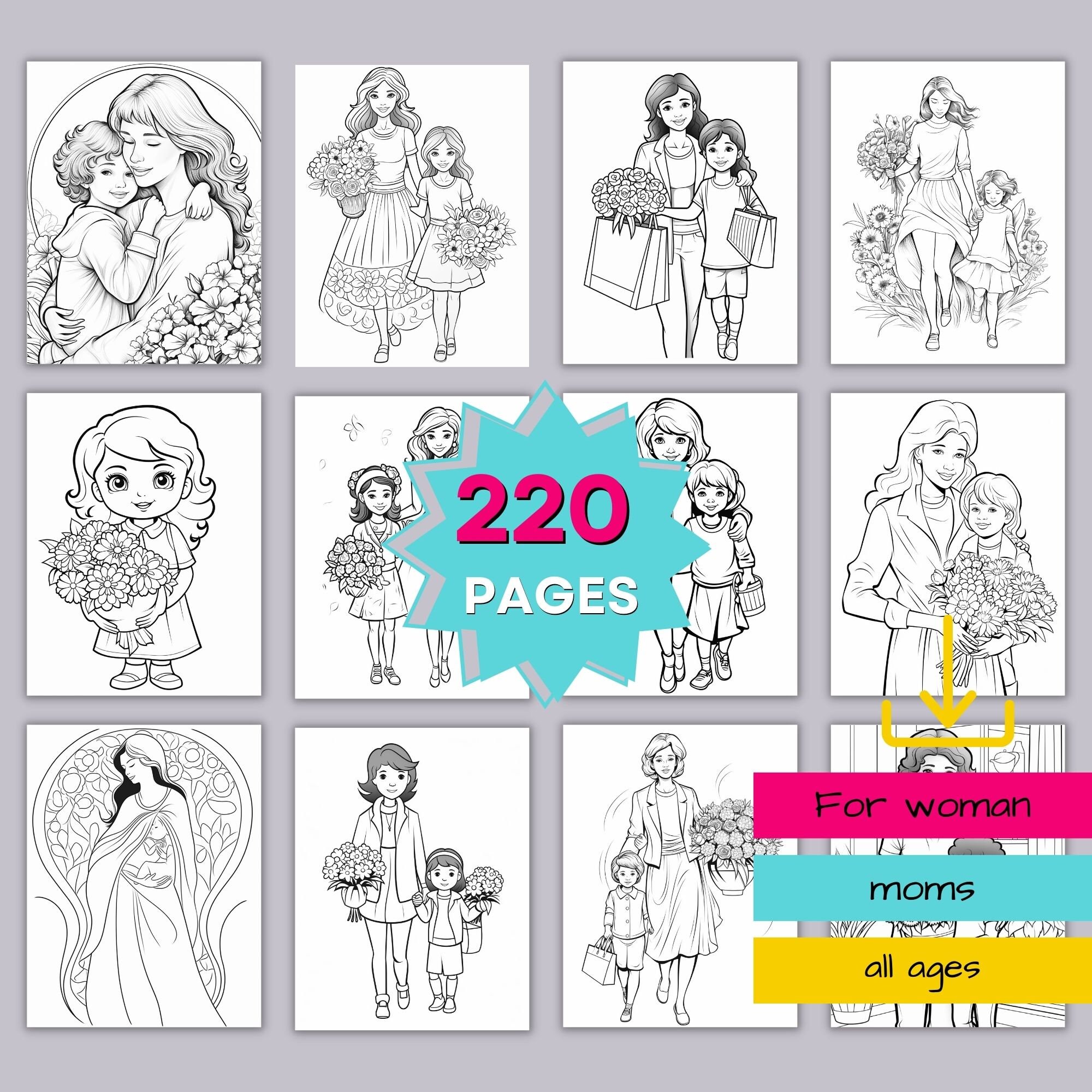 Mother's Day Coloring Pages Mother's Day Coloring Book for Kids Mother ...