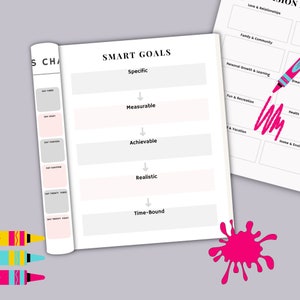 Dream Life Goals Worksheet Vision Board Template Goal Planner Goal ...