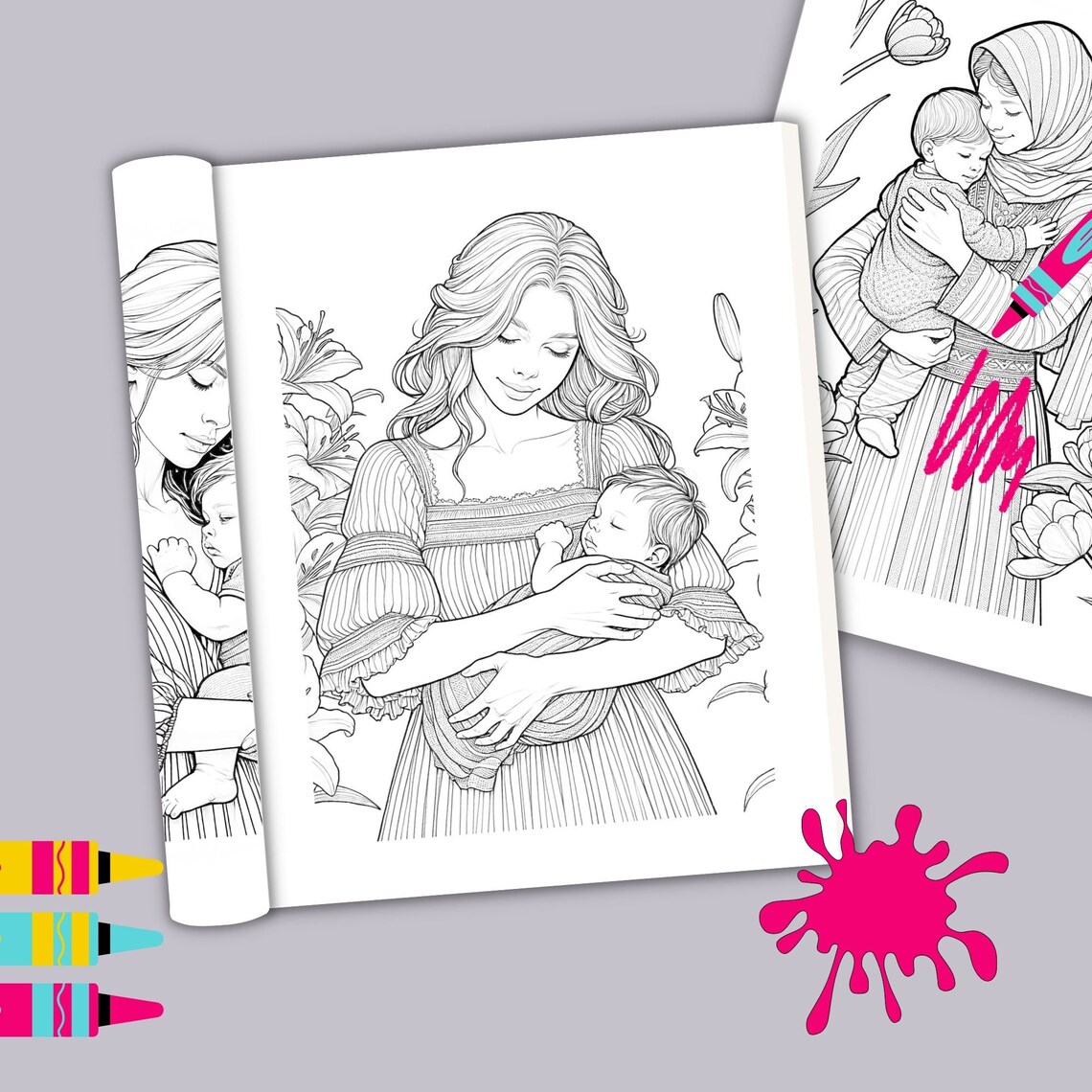 Mother's Day Coloring Pages Mother's Day Coloring Book for Kids Mother ...