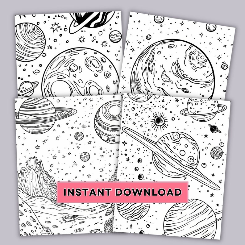 Space Coloring Pages Space Activity Sheets Space Pdf Coloring for Kids ...