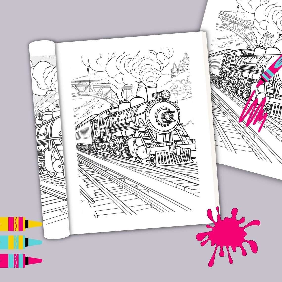 Train Coloring Sheet Train Coloring Page Train Party for Boy Train ...