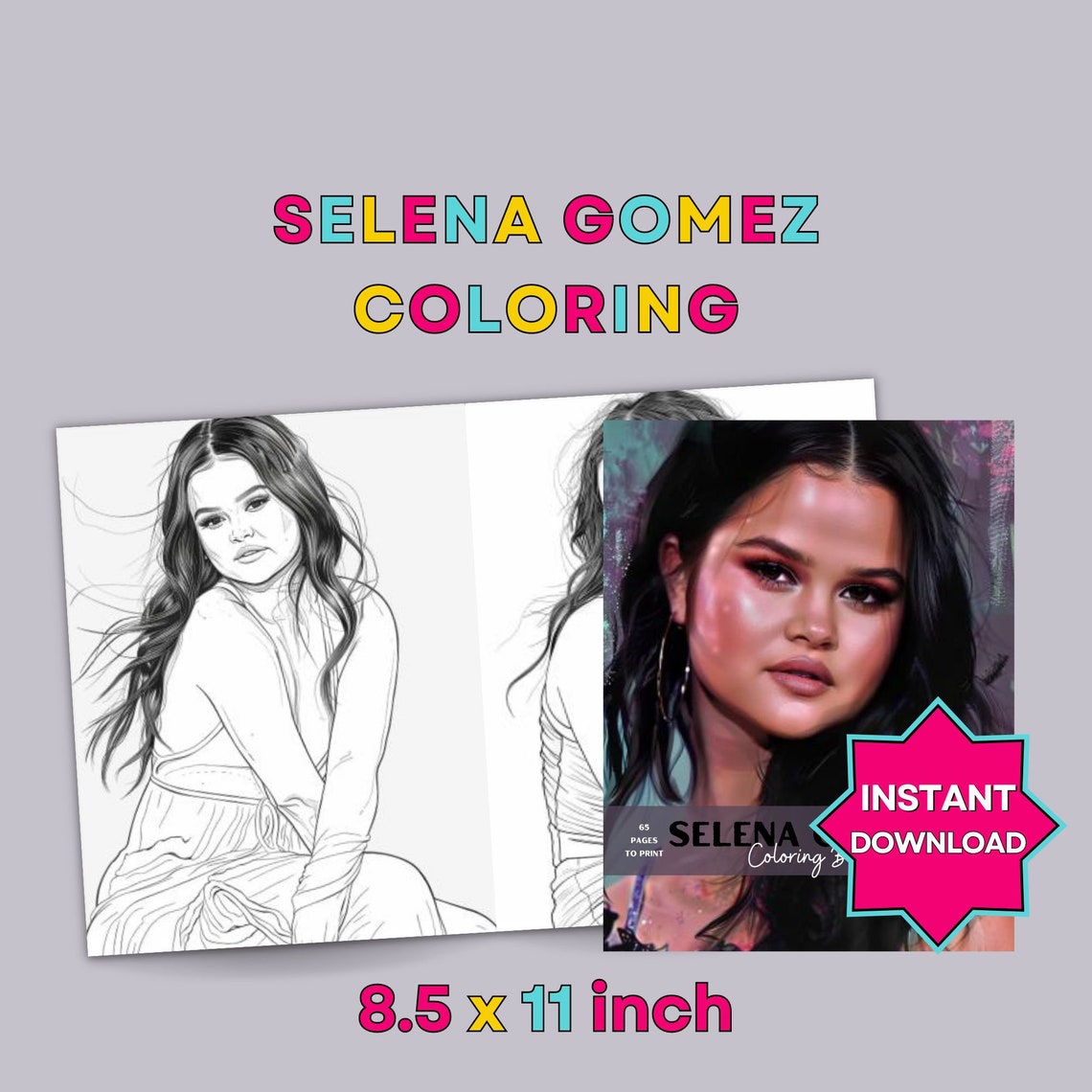Selena Gomez Coloring Selena Gomez Merch Celebrity Art Selena Gomez ...