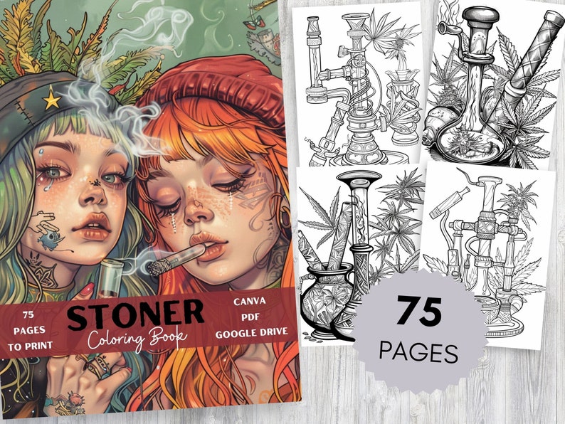 Adult Coloring Book 420 Coloring Book Stoner Gift Weed Stuff Weed ...