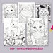 Cat Coloring Book Printable Pdf File Adorable Cats Coloring Pages for ...