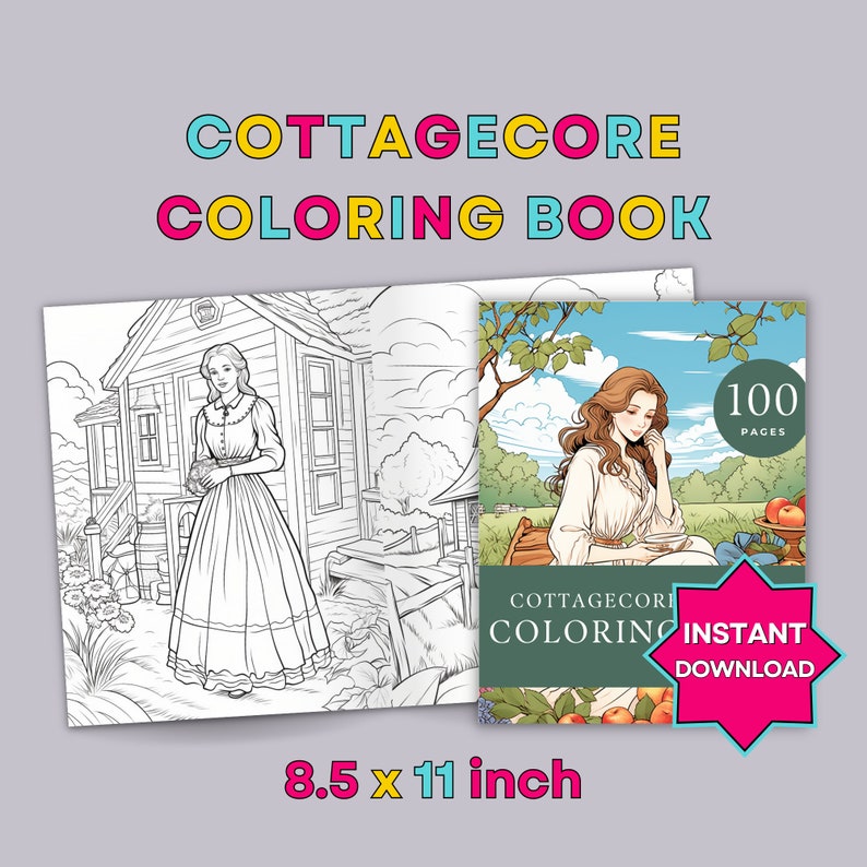 Instant Download Digital Printable Coloring for Adults Cottage Core ...