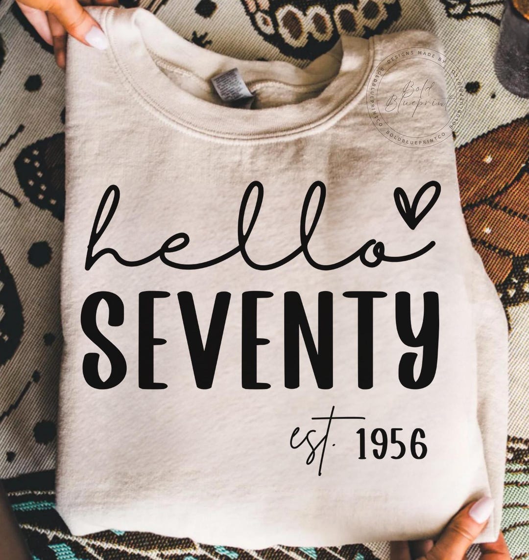 Hello Seventy SVG, PNG, Birthday Svg, 70th Birthday, Birthday Shirt ...