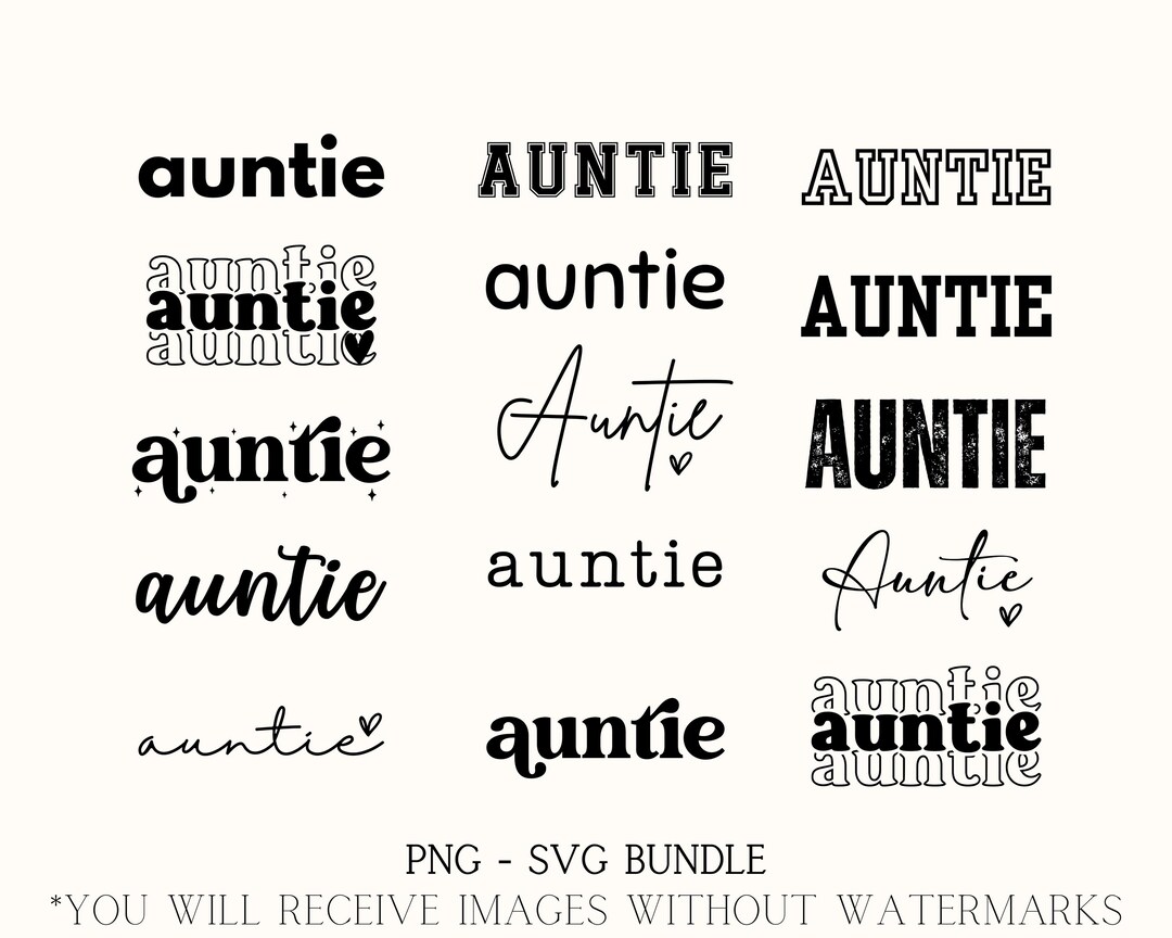 Auntie SVG, PNG, 15 Designs, Bundle - Etsy UK