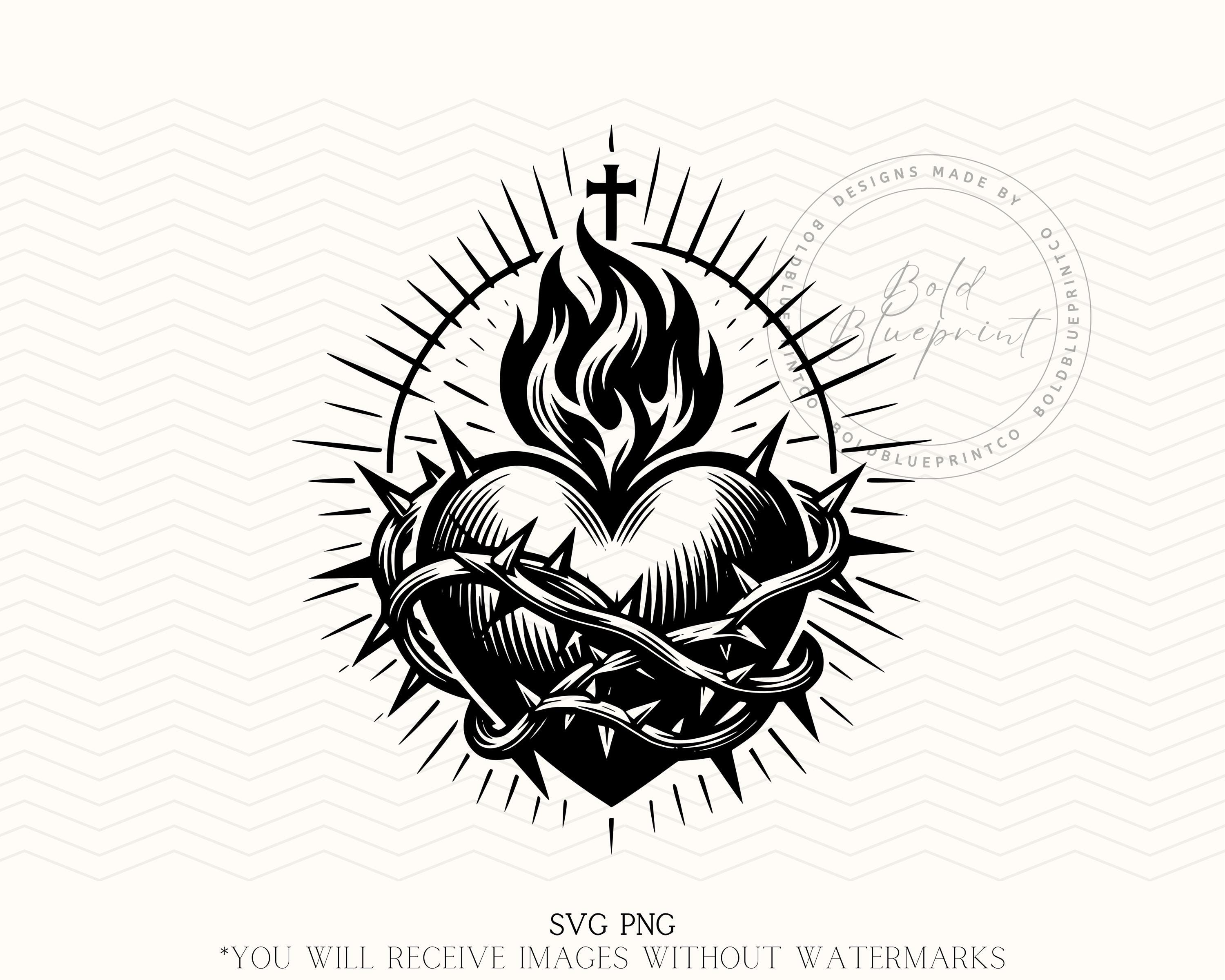 Sacred Heart of Jesus SVG, PNG, Sacred Heart of Jesus, Sacred Heart ...