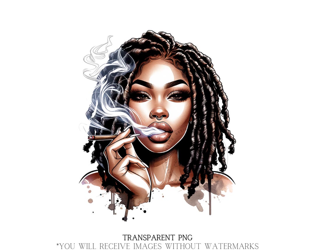 Black Girl With Locs, Black Woman Dreads Loc Head Neck Only, Smoking ...