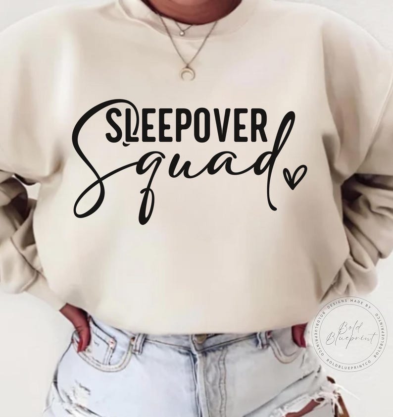 Sleepover Squad SVG, PNG, Heart, Sleepover, Squad, Besties, Slumber ...