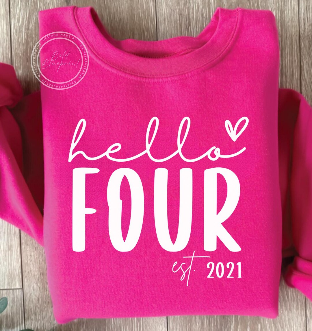 Hello Four SVG, PNG, Birthday Graphics Svg, 4th Birthday, Birthday ...