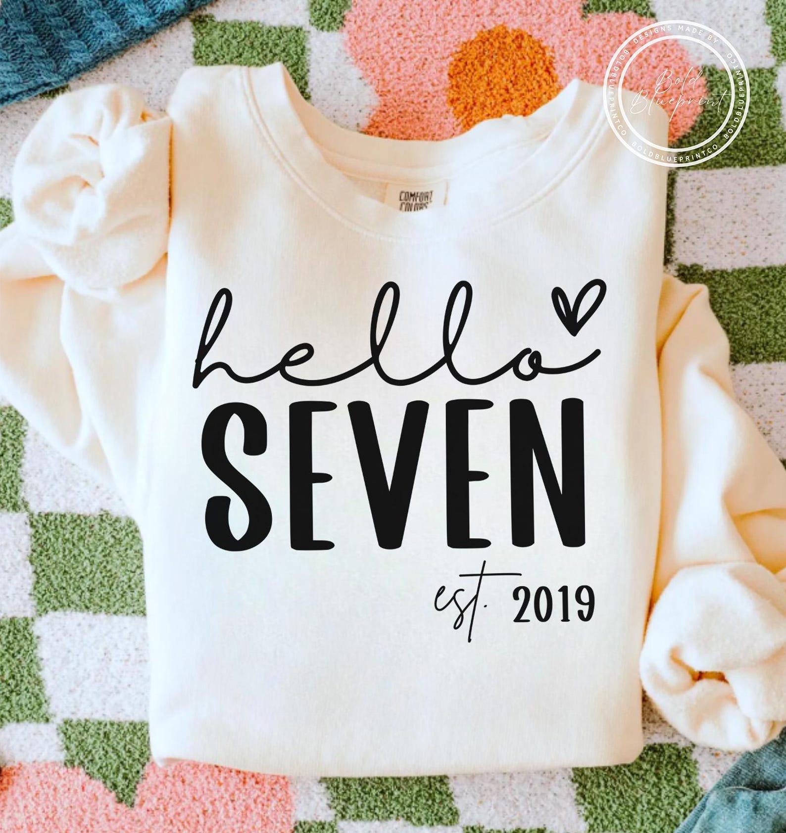 Hello Seven SVG, PNG, Birthday Svg, 7th Birthday, Birthday Shirt, Est ...