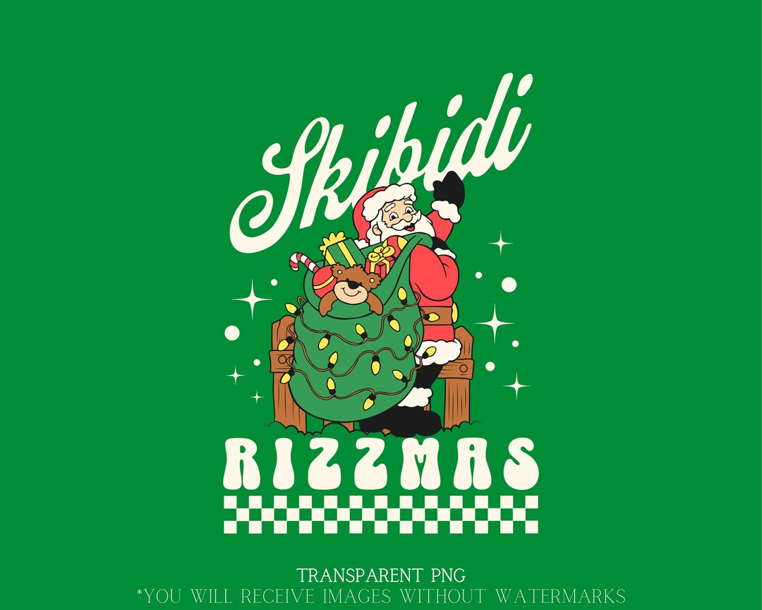 Skibidi Rizzmas Png, Lights Png, Merry Rizzmas Png, Santa Png, Rizz the ...