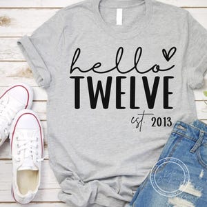 Hello Twelve SVG, PNG, Birthday Graphics Svg, 12th Birthday, Birthday ...