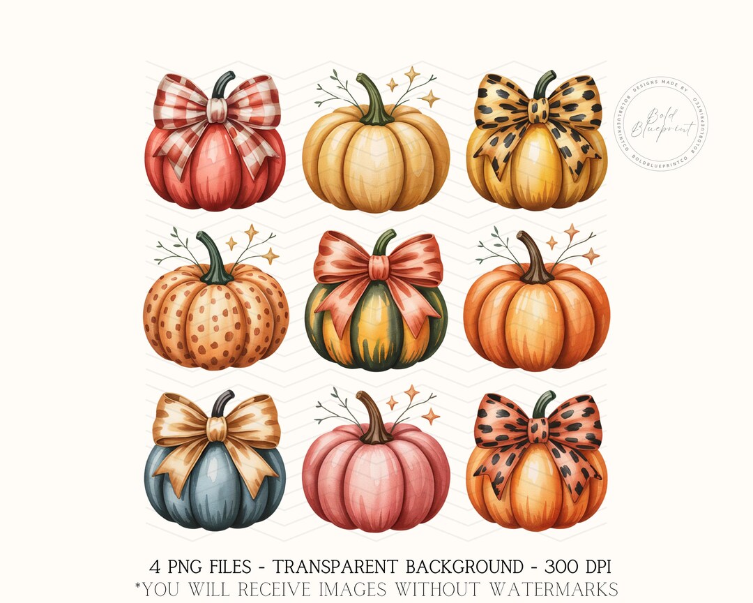 Coquette, Pumpkins, PNG, High Res, Pumpkin Bow, Fall, Pumpkin Spice ...
