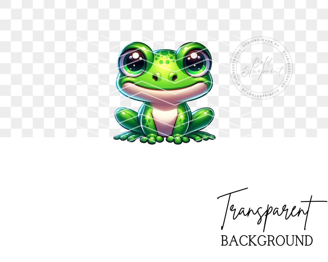 Cute Frog Clipart, PNG, PDF, Kawaii Frog, Frog Sublimation, Baby Frog ...