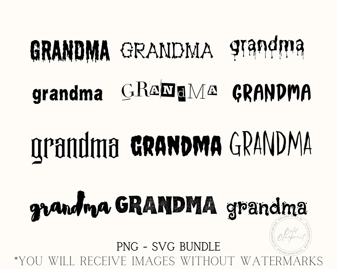 Grandma Bundle, 12 Designs SVG, PNG - Etsy
