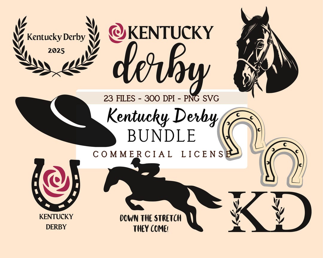 Kentucky Derby, SVG, PNG, Clipart Bundle, Kentucky, Mint Julep, Run for ...