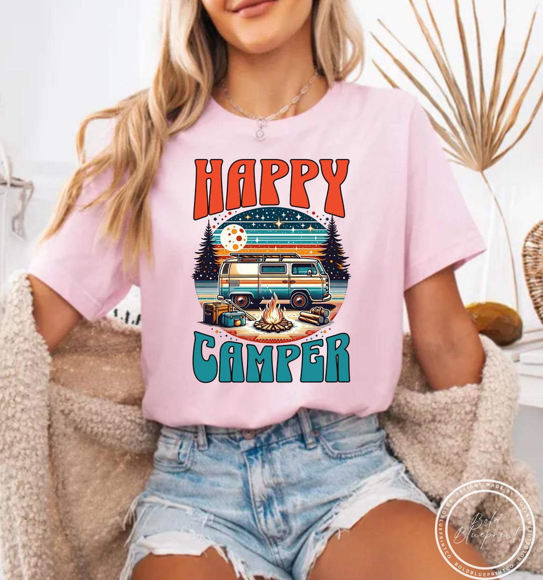 Happy Camper, PNG, Digital Download, Campsite, Home Decor, Camping ...