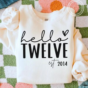 Hello Twelve SVG, PNG, Birthday Graphics Svg, 12th Birthday, Birthday ...