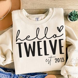 Hello Twelve SVG, PNG, Birthday Graphics Svg, 12th Birthday, Birthday ...