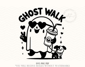 Ghost Walking Dog, PNG, SVG, PDF, Halloween Dog, Spooky Season ...