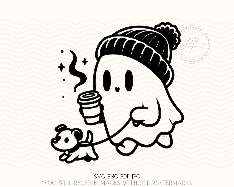 Ghost Walking Dog, PNG, SVG, PDF, Jpg, Ghost Clipart, Halloween Svg ...
