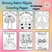Retro Groovy Hippie Coloring Pages | Easy to Color | Printable Coloring ...