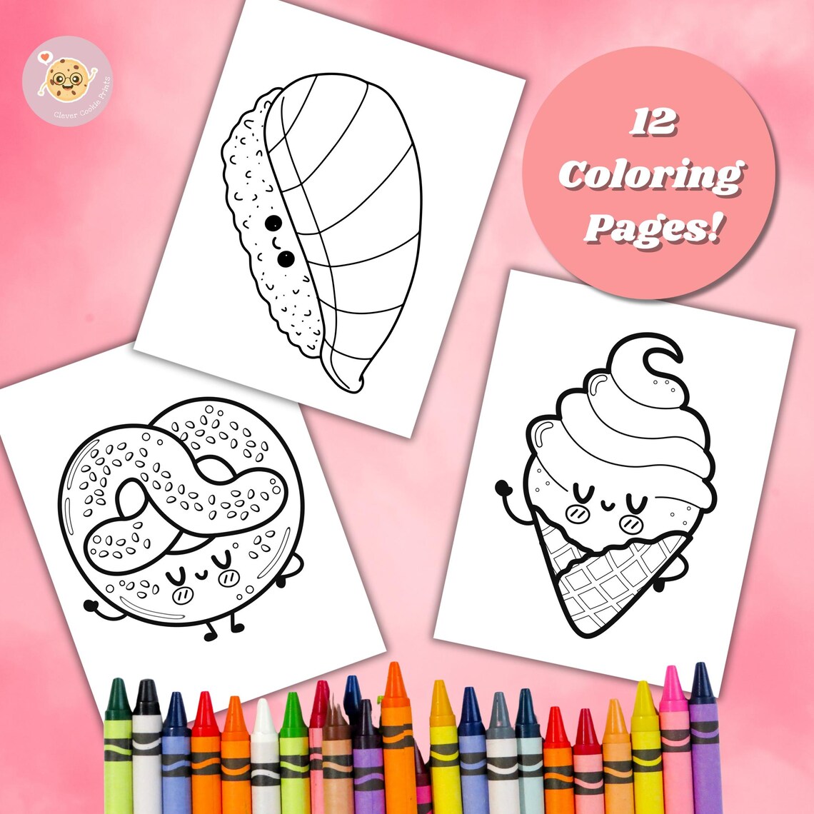 Cutie Minimalist Food Coloring Pages | PDF Coloring Pages | Instant ...