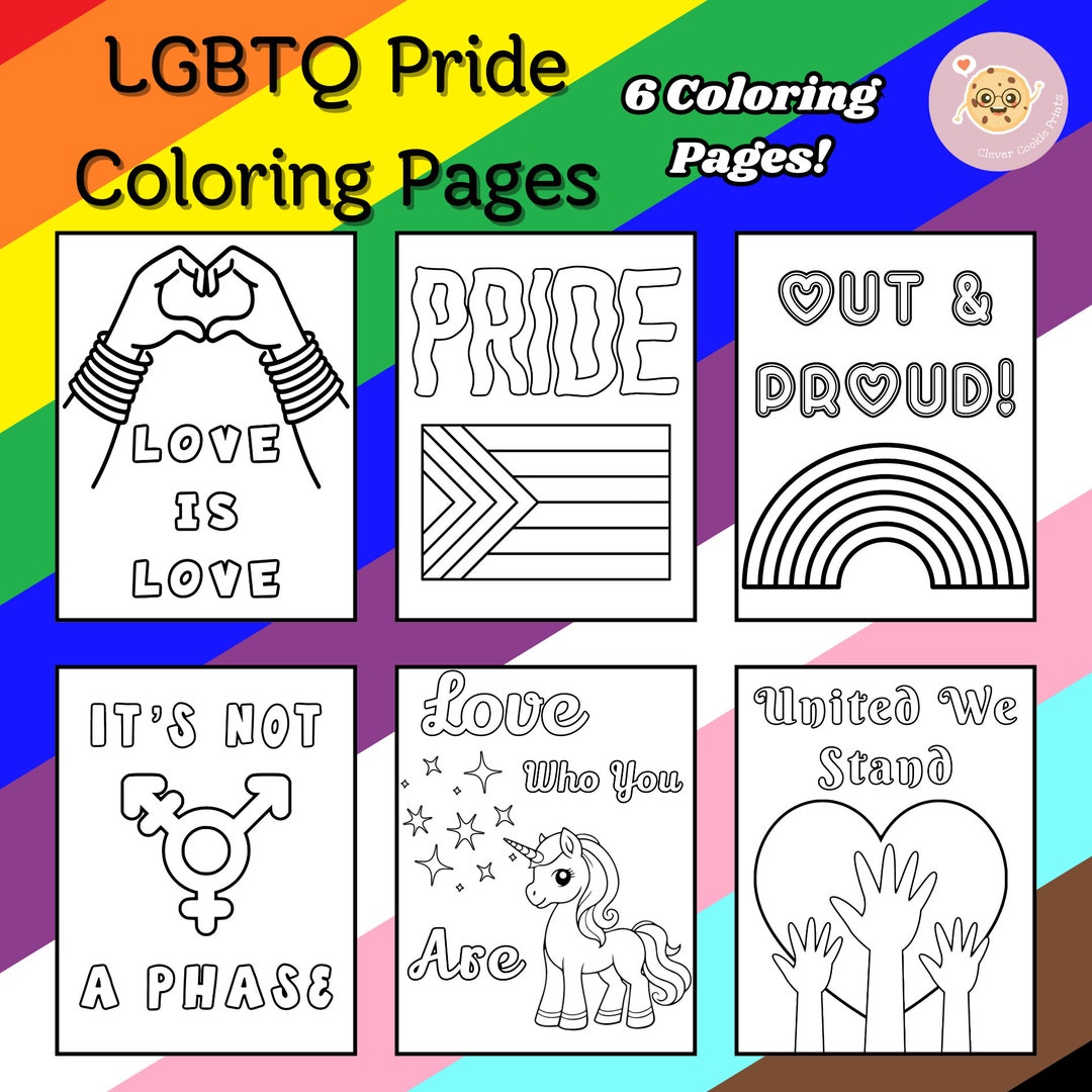 LGBTQ Pride Coloring Pages PDF File | Instant Download | Digital ...