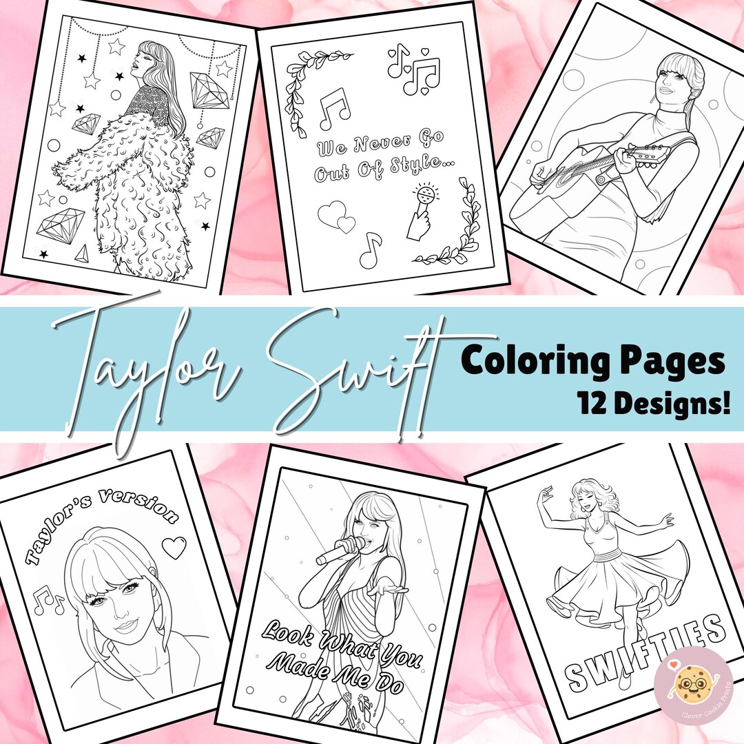Taylor Swift Coloring Pages | Digital Download | PDF | Adult Coloring ...