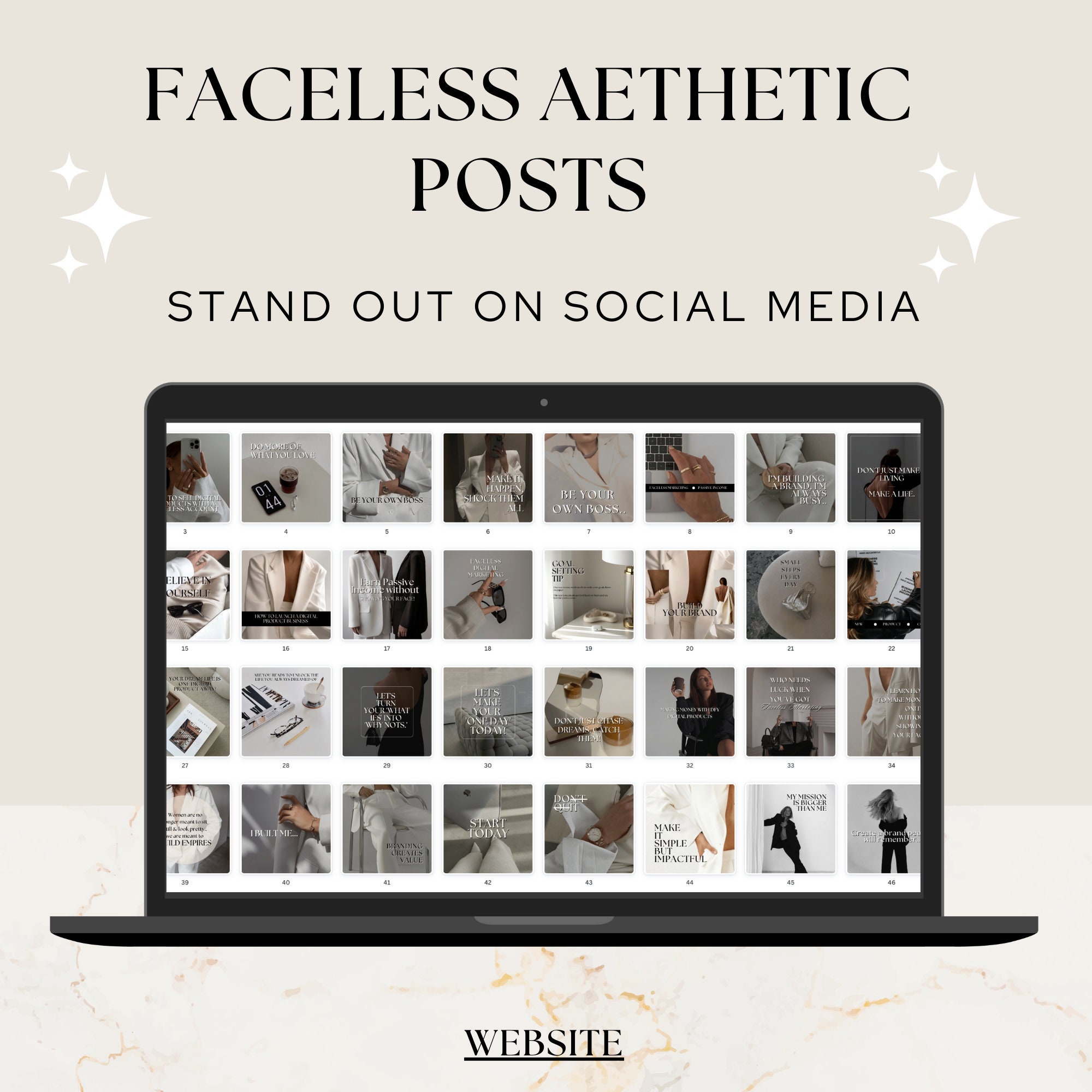 Faceless Aesthetic Posts Social Media Posts Faceless Marketing ...