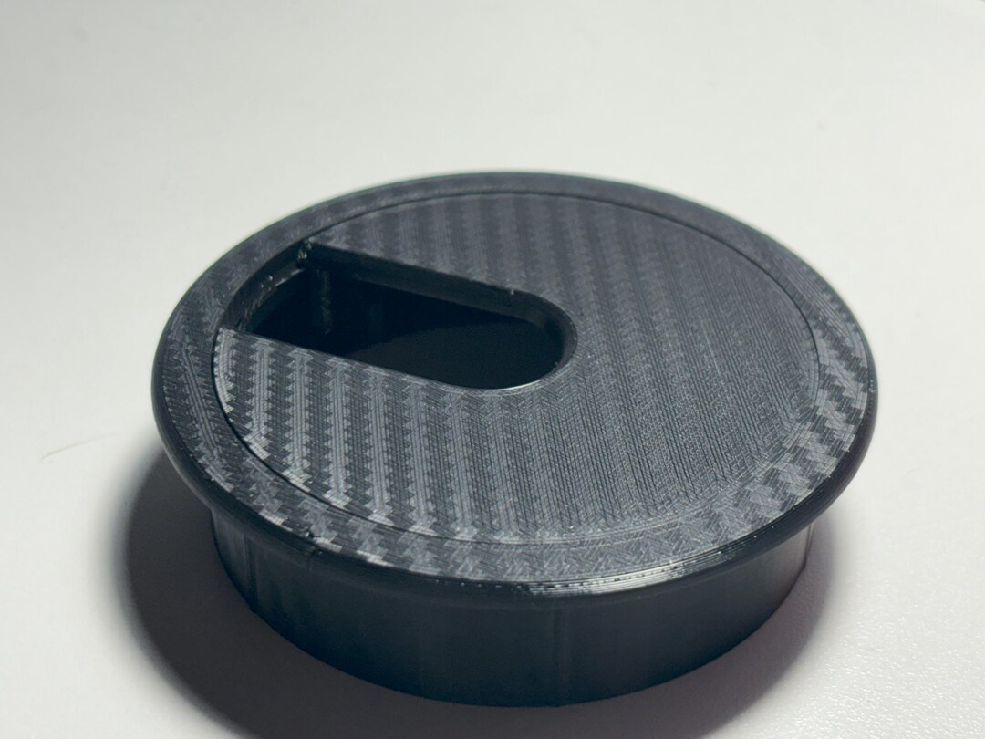 Black Desk Grommet Set: Carbon Fiber Look, Cable Management (2.5 Inch ...