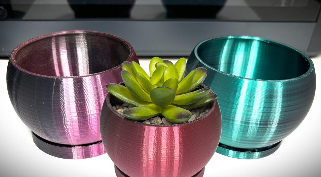 Succulent Globe Pot | Set of 3 | Custom 3D Printed Succulent Planters ...