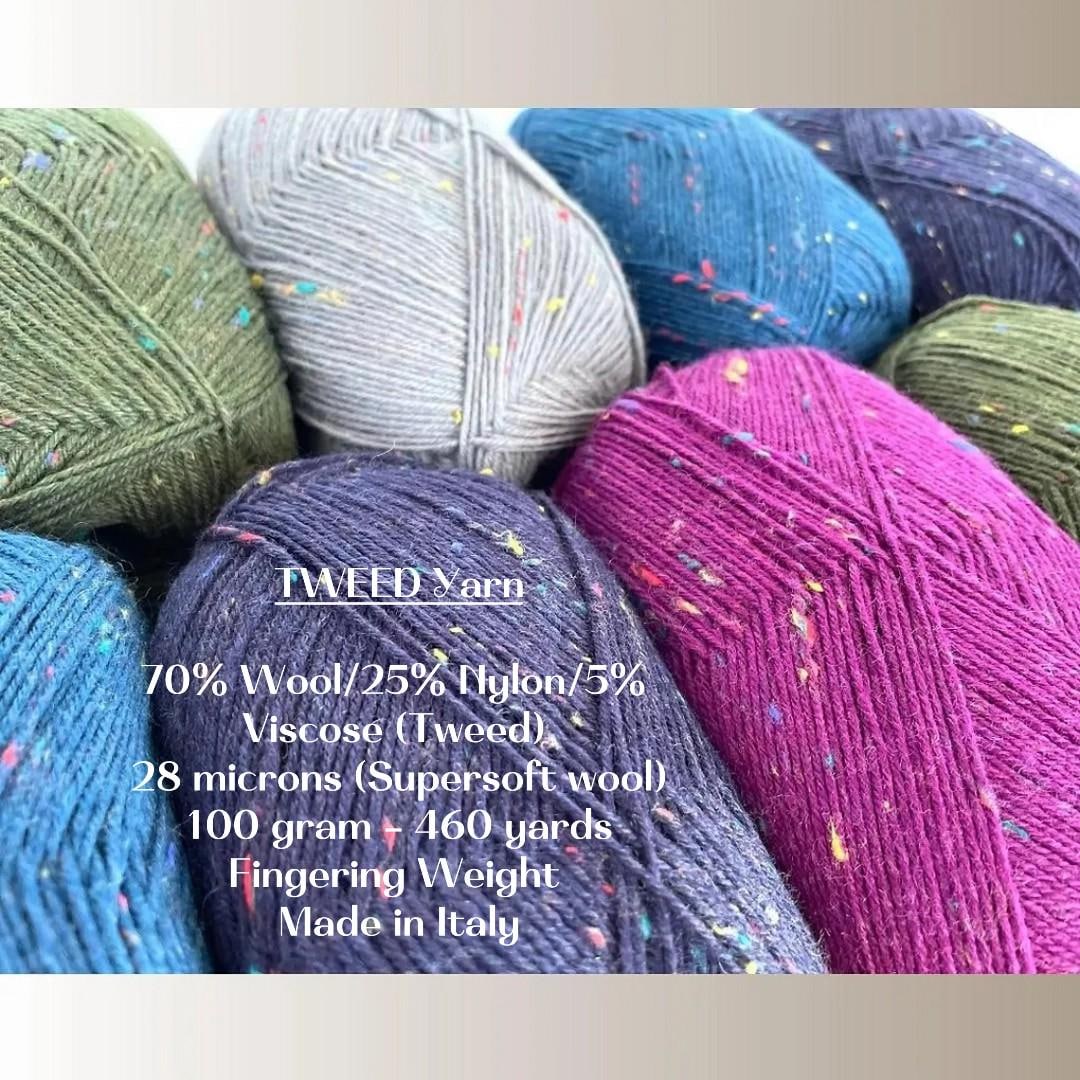 Tweed Yarn Fingering Light Wool Speckle Tweed Yarn Aktiv Sweater Sock ...