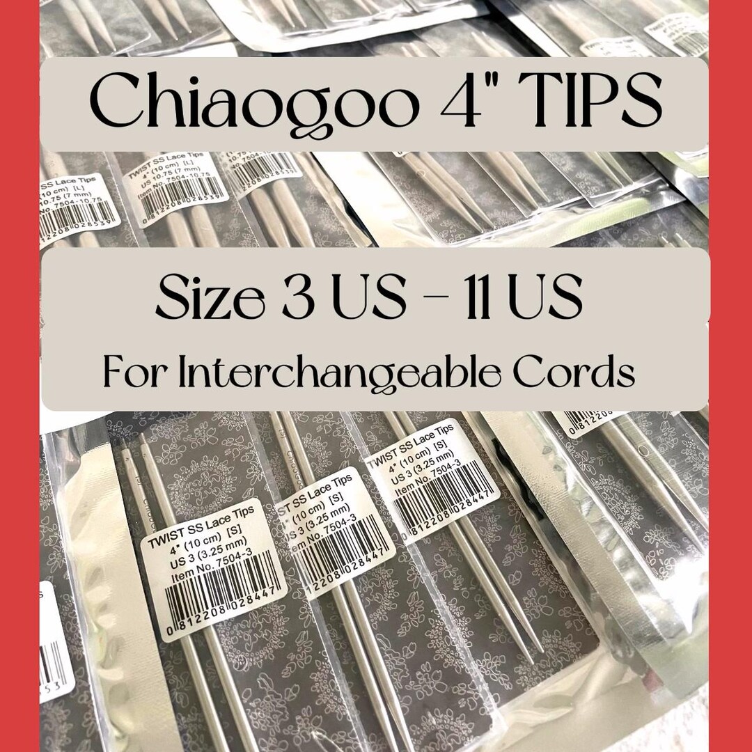 Chiaogoo Knitting Needle 4" TIPS US 3 4 5 6 7 8 9 10 10.5 11 Individual ...
