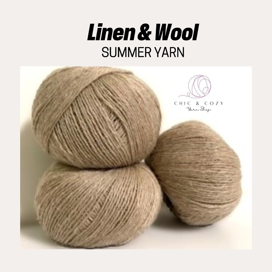 Linen and Wool Blend Yarn Soft Fingering Weight Lightweight Yarn ...