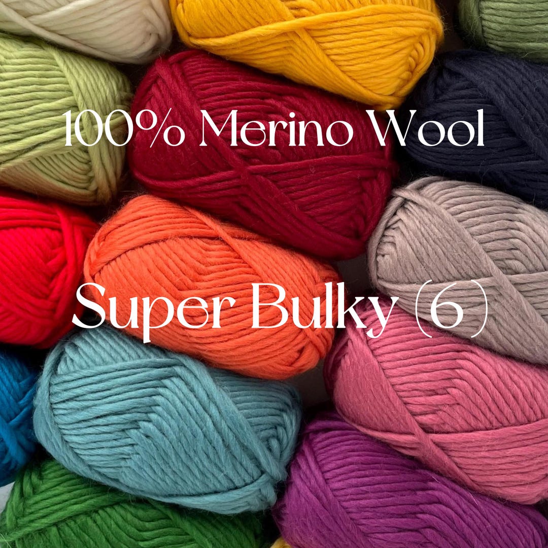 Bulky Weight Yarn 100% Merino Wool Chunky Weight Yarn 6 Gift Idea for ...