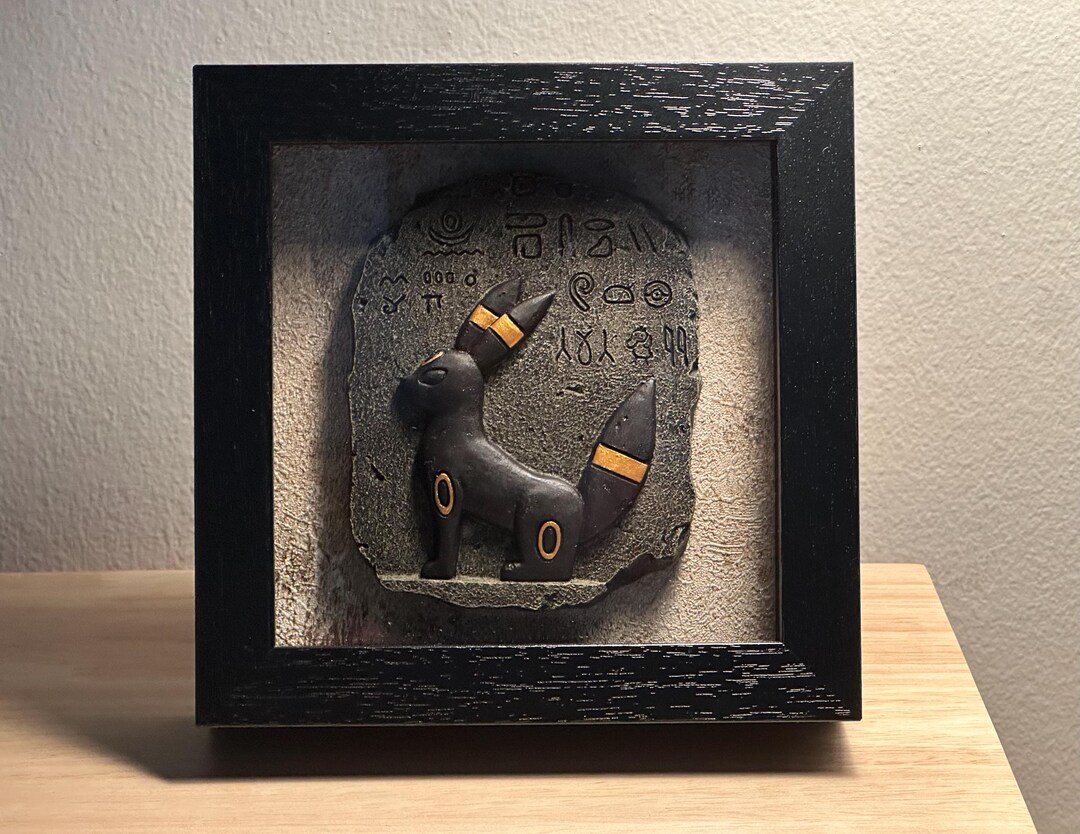 Umbreon Pokémon Wall Art – Handmade Resin Shadow Box, Bedroom Decor ...