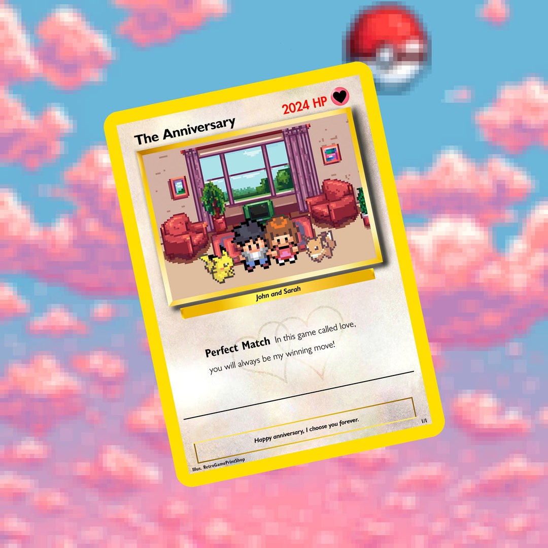 Custom Pokemon Card Anniversary/couple/valentine/wedding Gift - Etsy