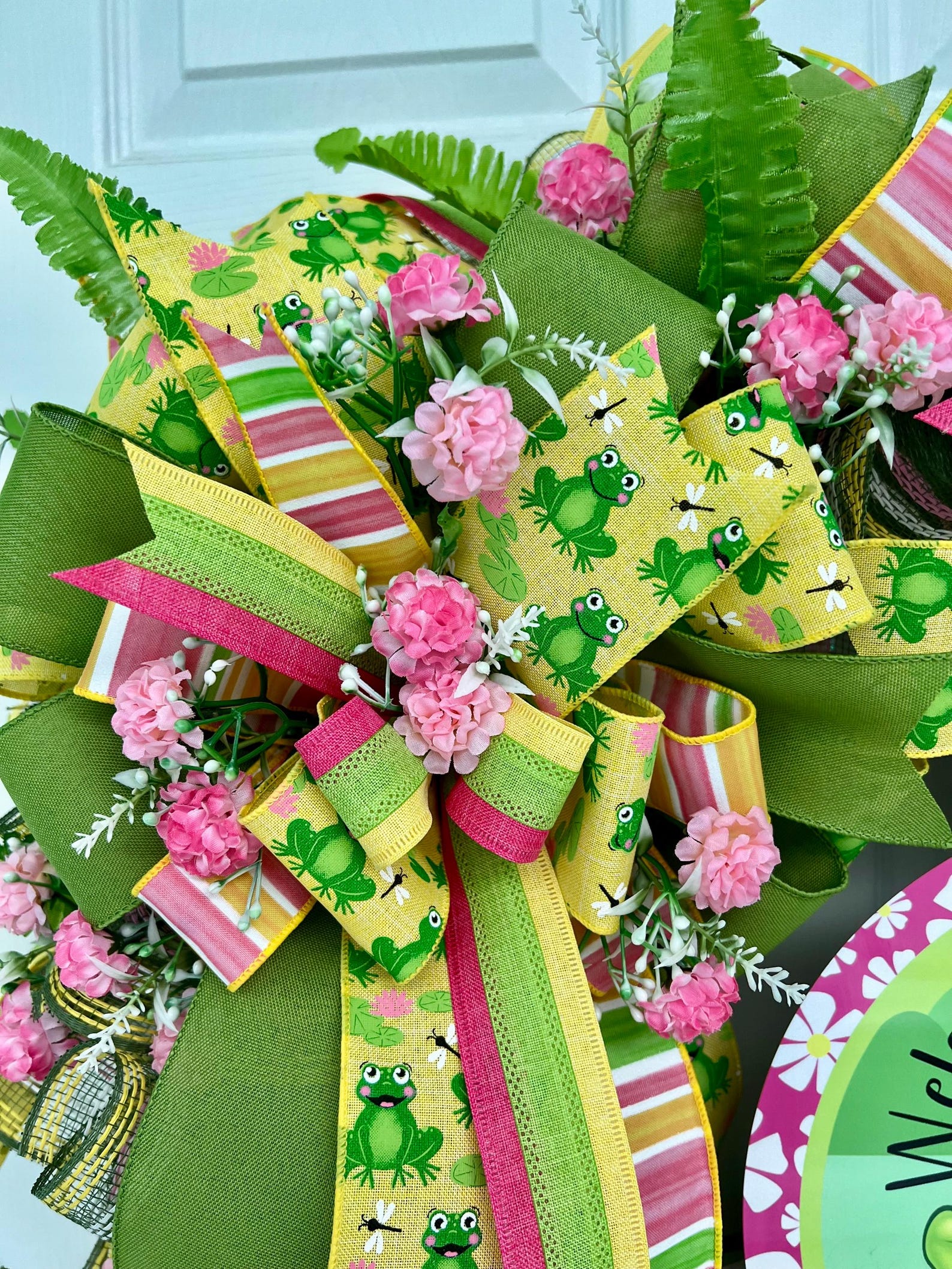 Summer Frog Wreath: Welcome to Our Pad Door Decor - Etsy